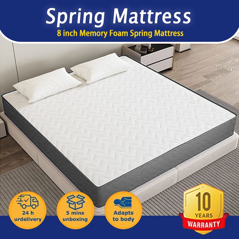 Double coil 8 inch Spring mattress foam bed Single/Double/Queen memory ...