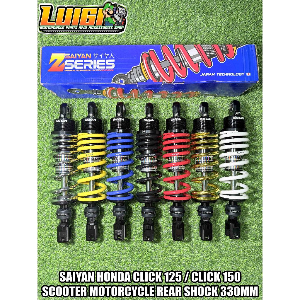 SAIYAN HONDA CLICK 125 / CLICK 150 REAR SHOCK FULLY ADJUSTABLE 330MM ...