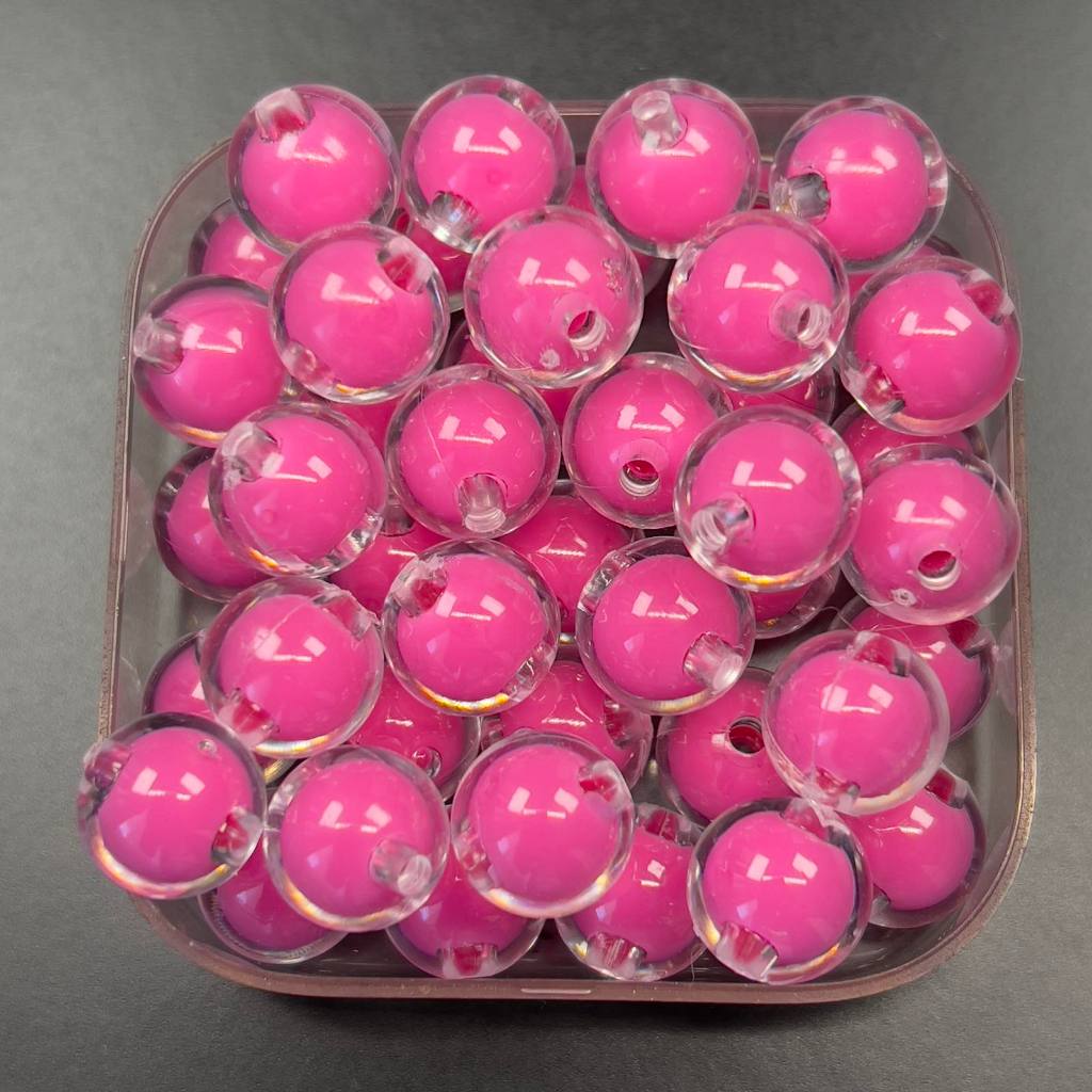 Veeds 20 Pcs Round Hot Pink Bead 12mm Elegant DIY Beads Art and Craft ...