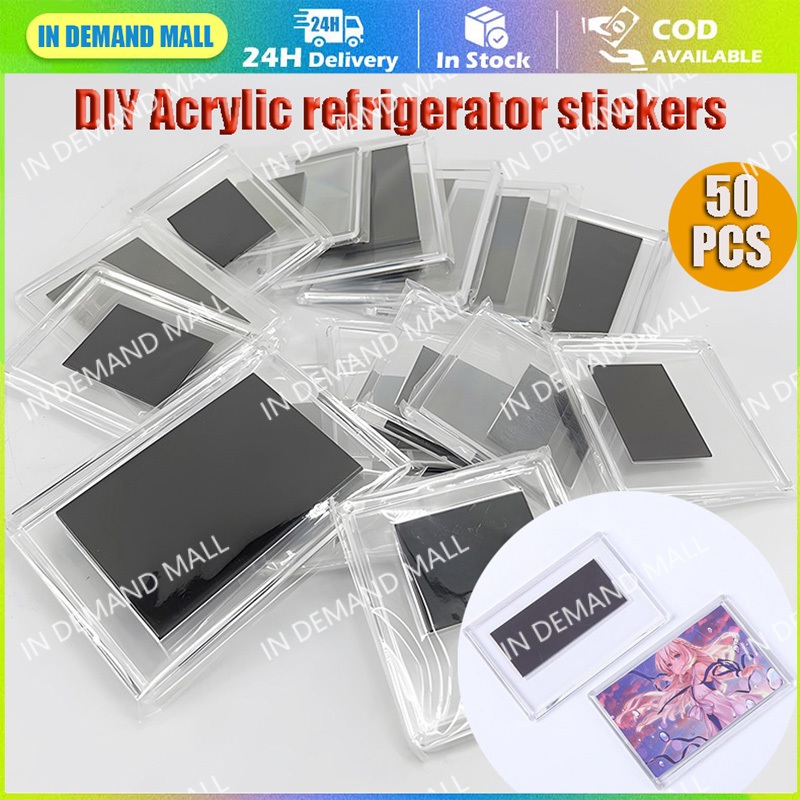 50pcs Acrylic Ref Magnet Photo Insert Rectangle / Square Magnetic Ref ...