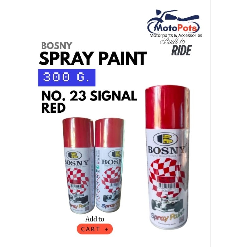 BOSNY ACRYLIC SPRAY PAINT 300G (signal RED) | Shopee Philippines