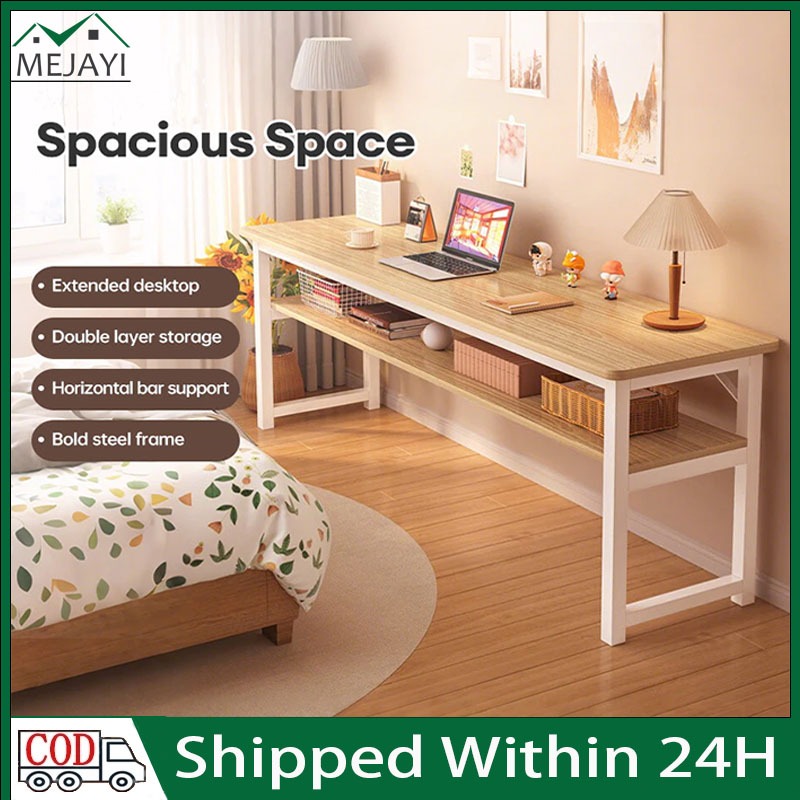 Double table Two-layered Long Table Home Bedroom Computer Desk Student ...