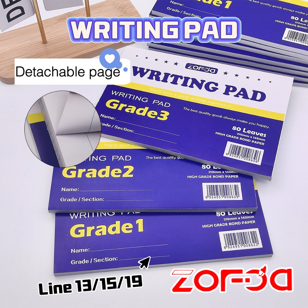 10PCS/Set 80Lvs Writing Pad Grade 1/2/3 Intermediate Pad School ...