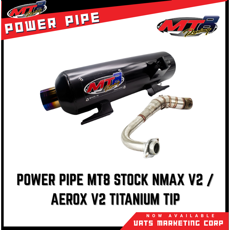 MT8 POWER PIPE FOR NMAX V2/AEROX V2 & NMAX V1(TITANIUM TIP) | Shopee ...