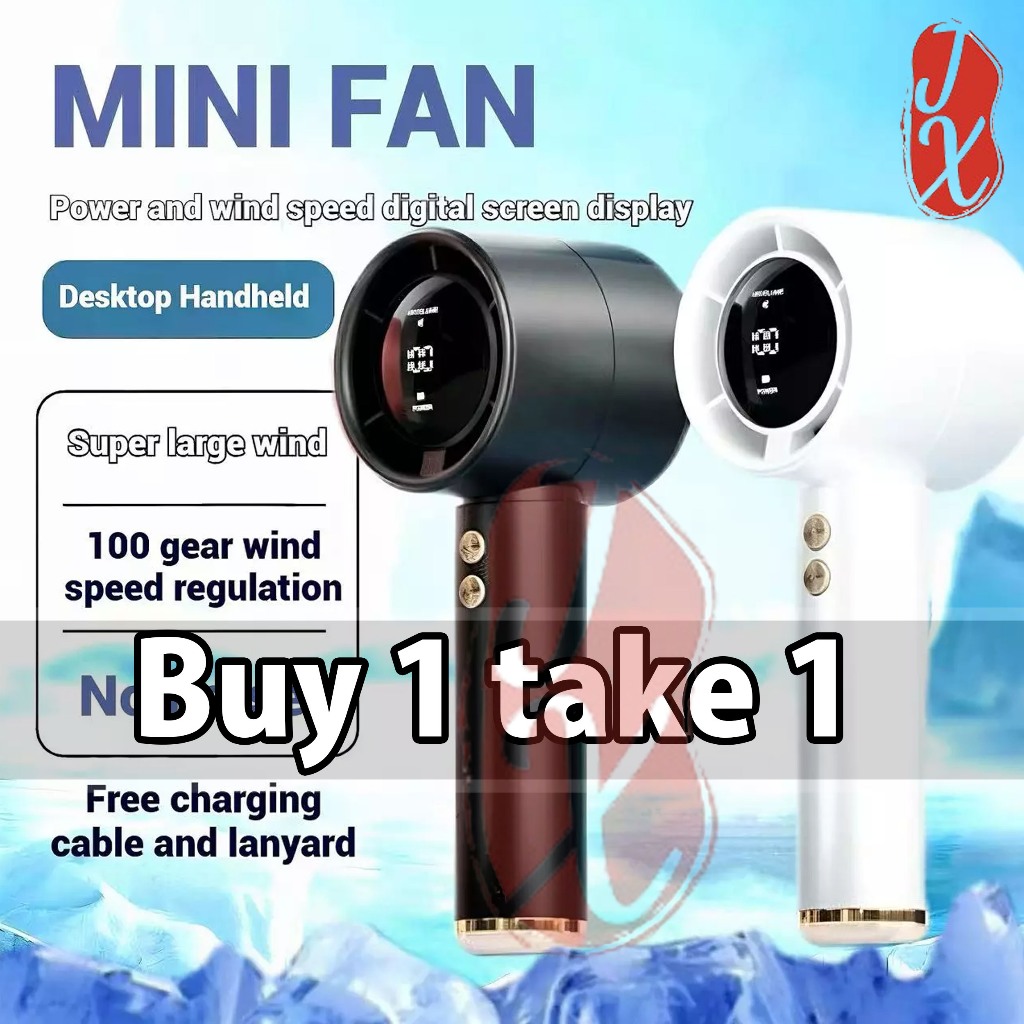 Buy 1 Take 1 N68 5000mAh Mini Portable Fan 0-100 Wind Speed LED Digital ...