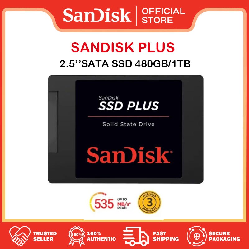 Sandisk SSD PLUS SATA III 2.5" Solid State Drive 480GB/1TB Internal SSD ...