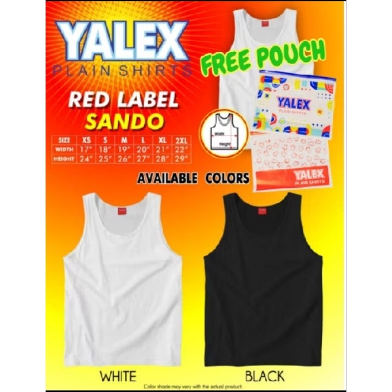 Yalex Plain Sando Red label Cotton thick Fabric black and white ...