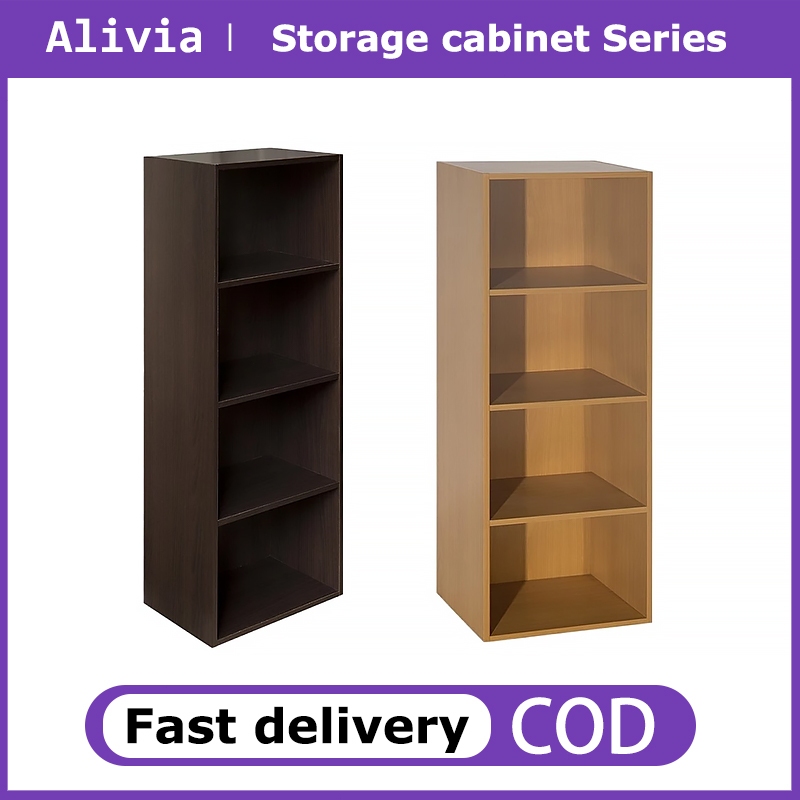 Alivia.4-compartment bookcase Storage rack Floor-standing filing ...