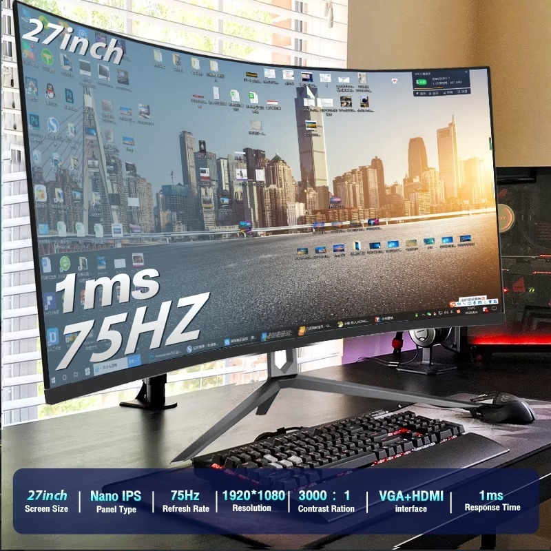 EXPOSE Gaming Monitor IPS 1K/2K/4K Curved 75HZ/165HZ Monitor(27"/24 ...