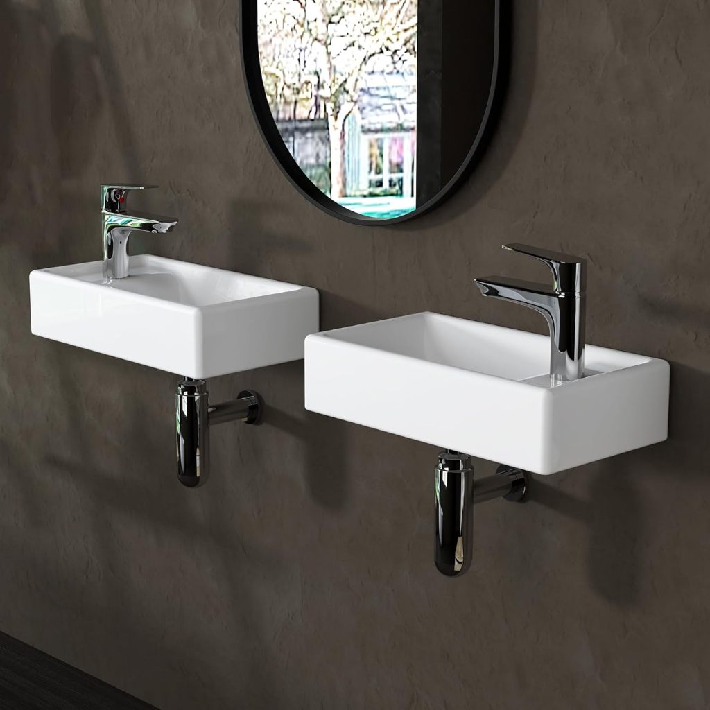 Rectangular Corner Wall hung Lavatory / Bathroom Sink ceramic wall hung ...