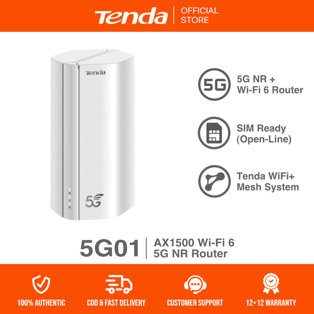 Tenda 5G01 AX1500 Wifi 6 5G NR Router | Gigabit 5G Wifi | MU-MIMO ...