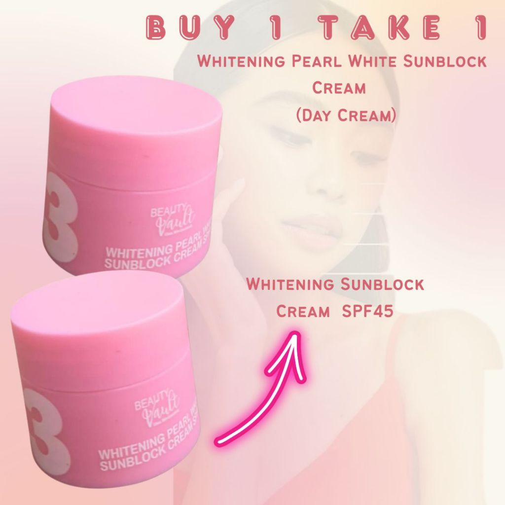 Buy 1 Take 1 Whitening Pearl White Sunblock Cream SPF45 10g (Day Cream) | Shopee Philippines