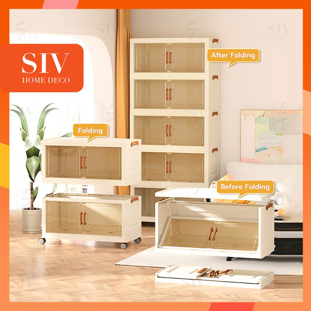 SIV 40-50cm Plastic Folding Storage Cabinet Organizer Foldable Gap ...