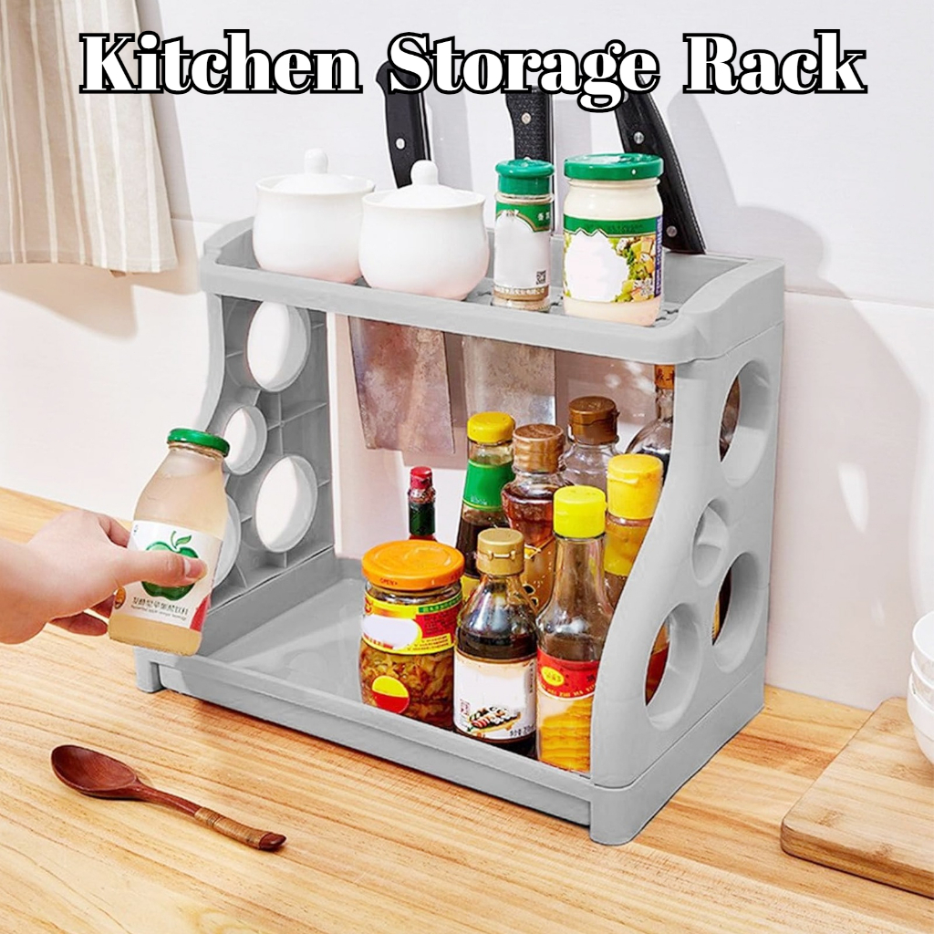 2Layers Kitchen Condiments Storage Rack Spice Kitchen Rack ...