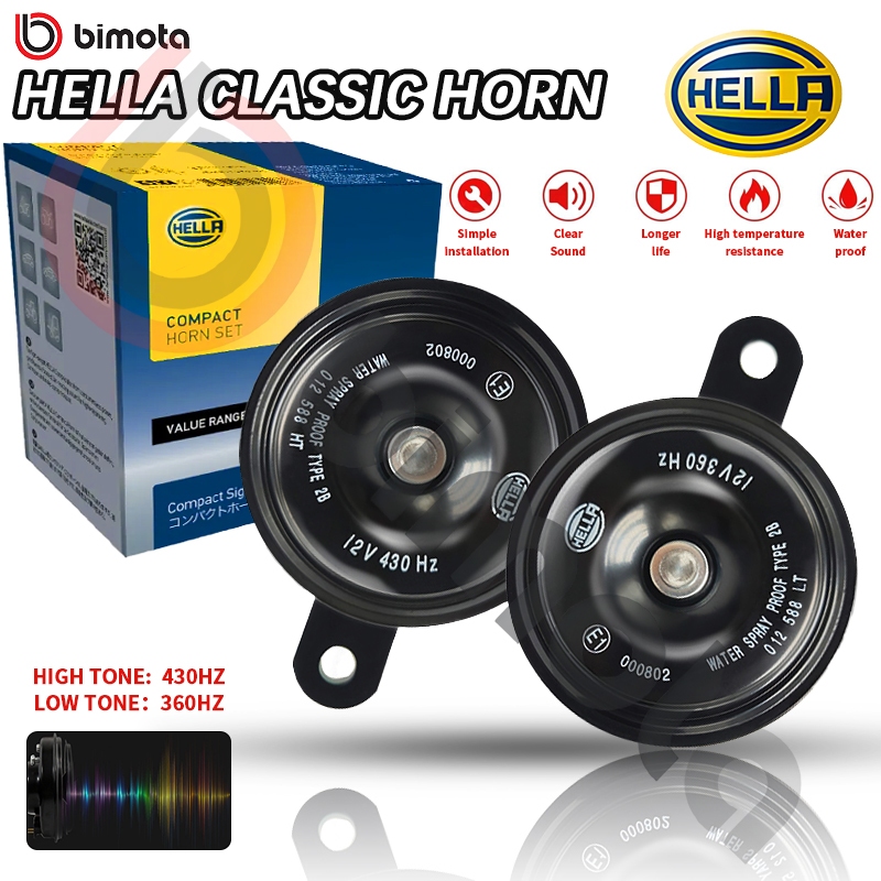 Hella Classic Horn Set For Motorcycle And Car Super Loud 360Hz / 430Hz ...