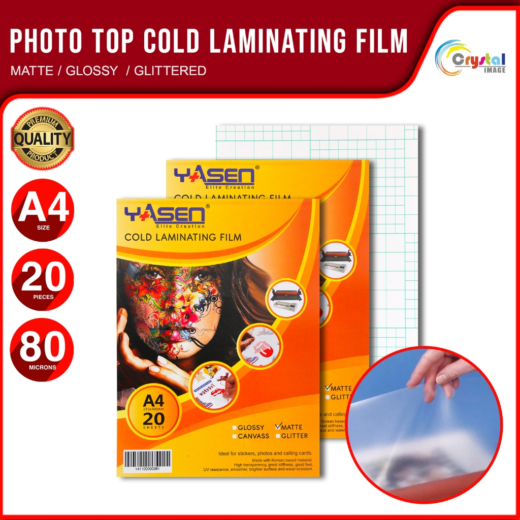 Yasen Photo Top A4 Size ( Glossy | Satin | Glittered) 80 Microns Cold ...