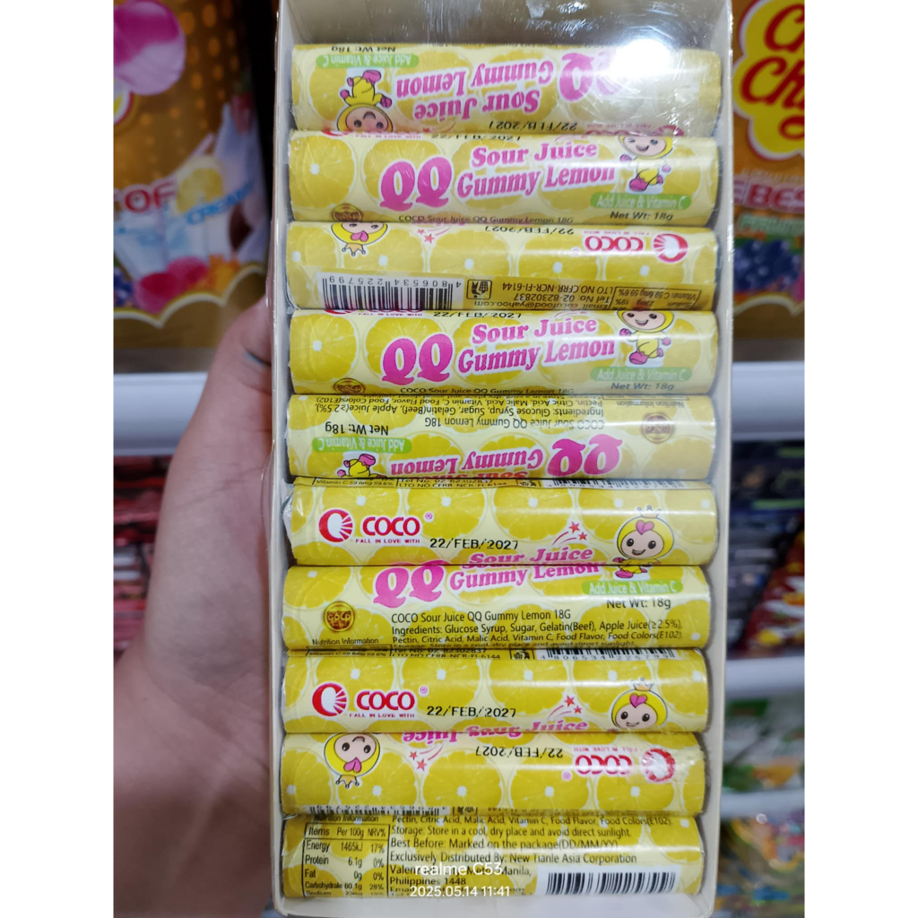 COCO qq sour juice gummy lemon 30pcs. inside | Shopee Philippines