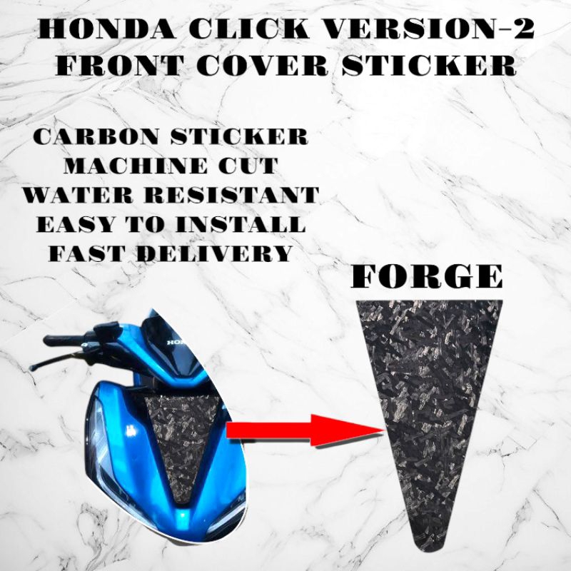 new honda click version-2 front cover sticker/carbon cut out/plain ...