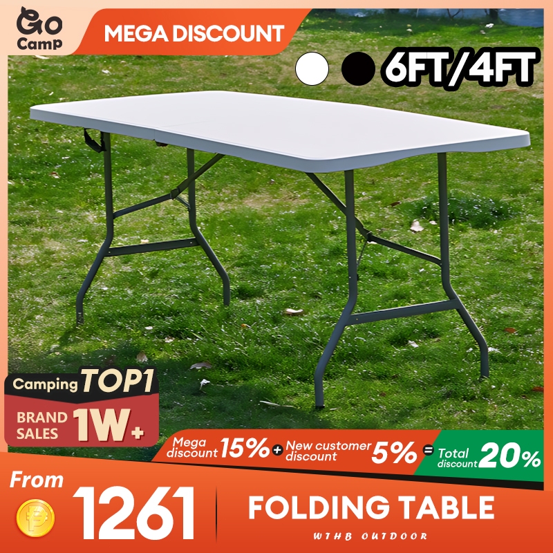 4FT 6FT Folding Table Foldable Table Dining Table Heavy Duty camping ...