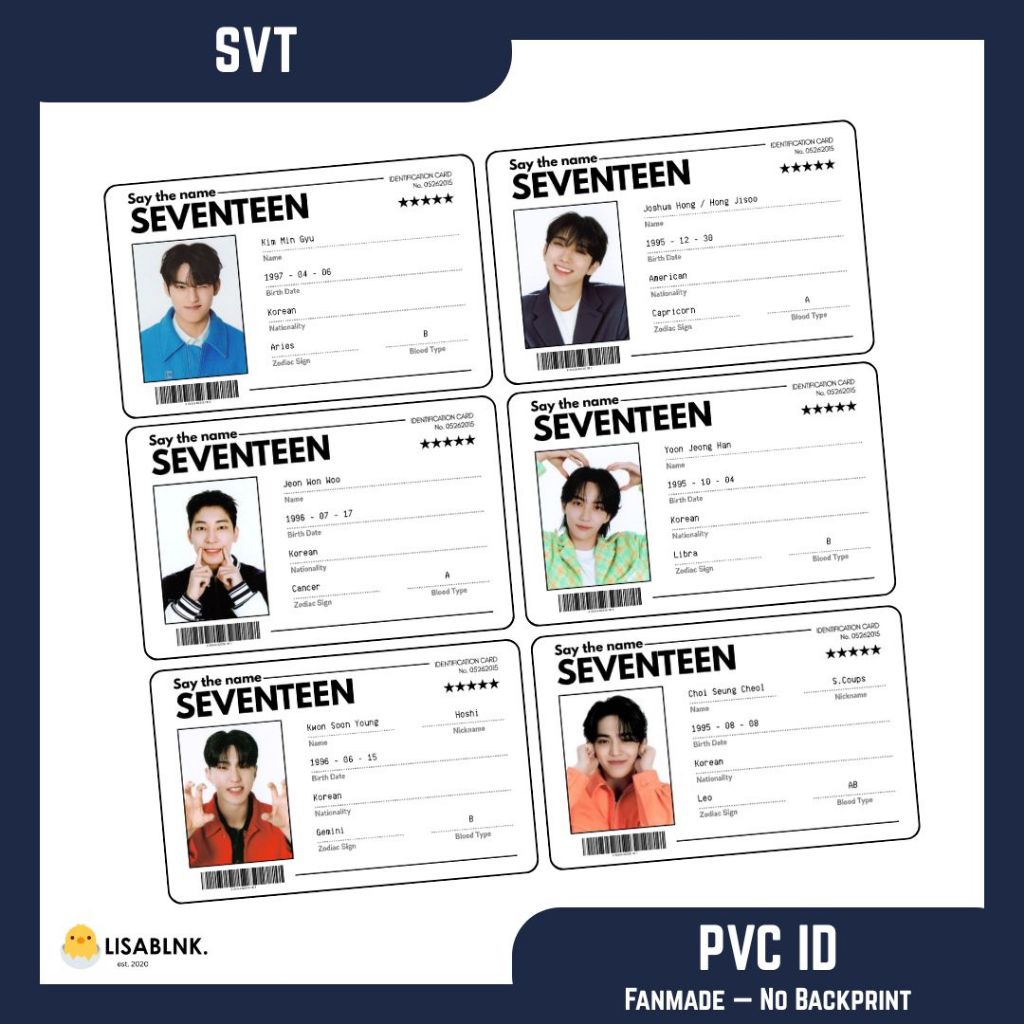 [PVC Card] SVT Boyfriend ID Fanmade Card | Shopee Philippines