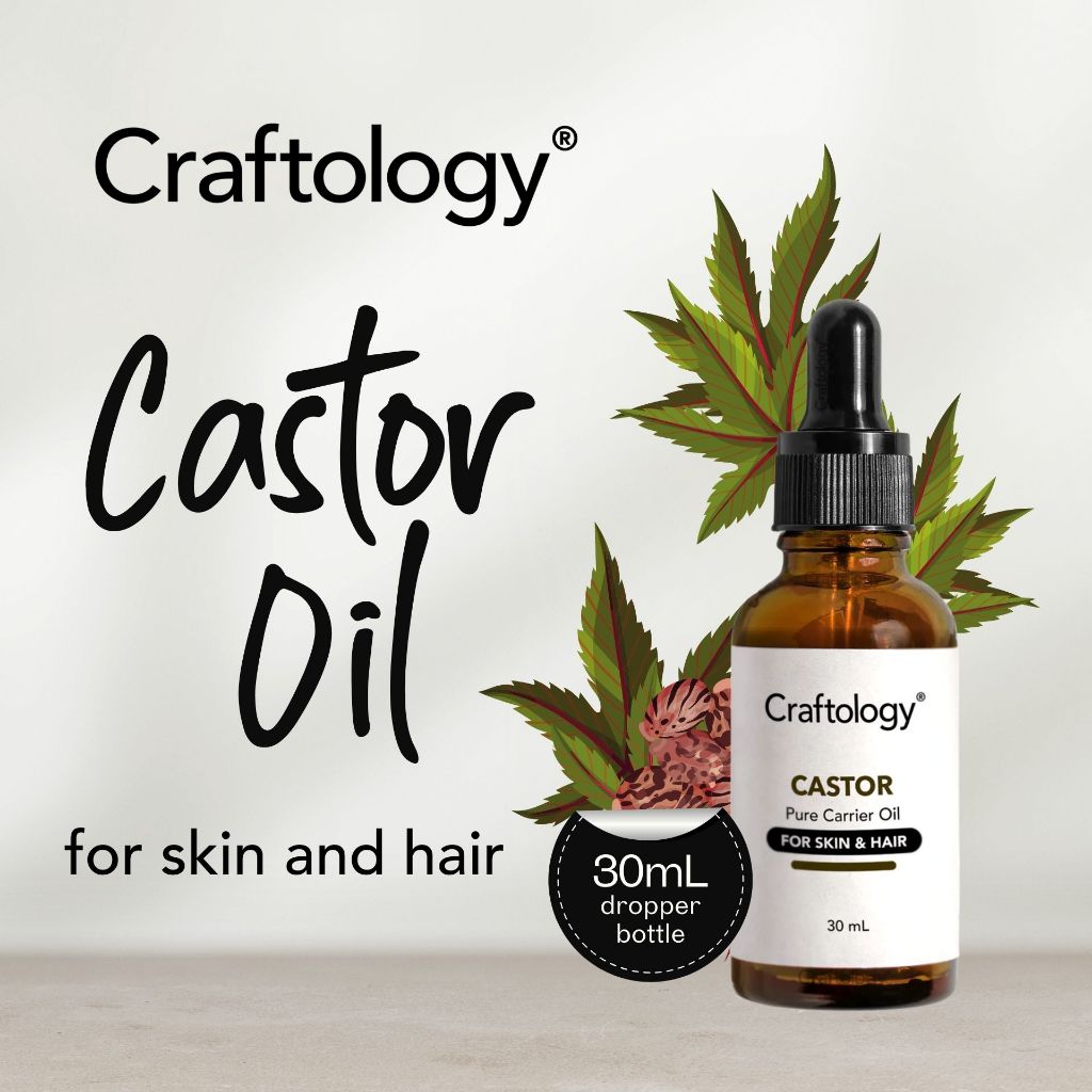 Castor Oil Craftology® Glass Dropper Bottle Pure Organic Cold-Pressed ...
