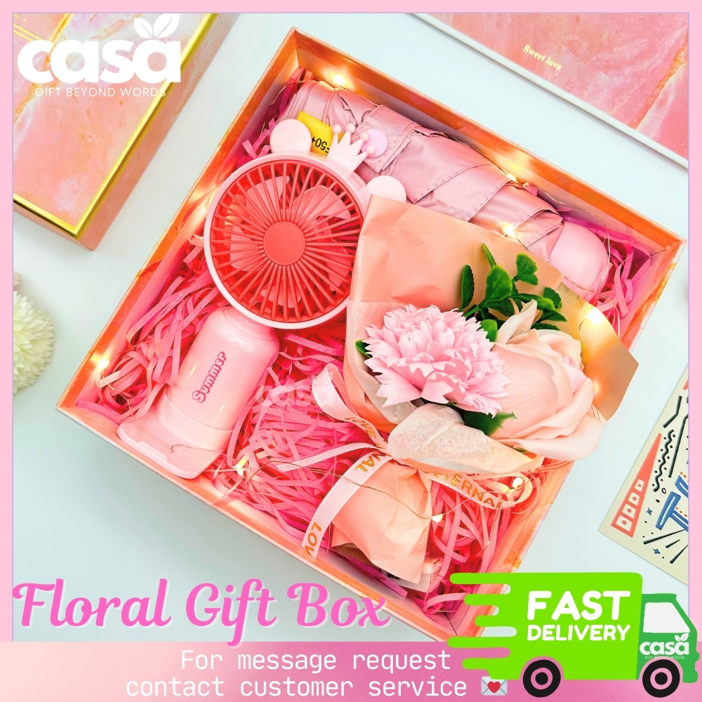CASA BloomLight Surprise Gift Set Fan Flower Umbrella LED Lights Card ...