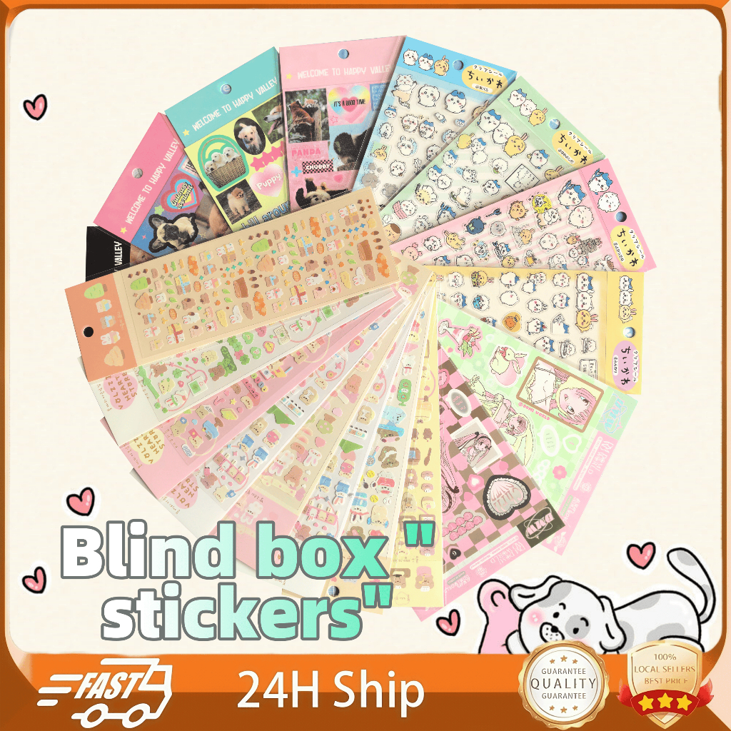 Blind Box Stickers 100PCS Random Kawaii Cartoon Surprise Pack for ...