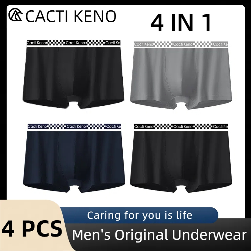 4 Pcs Cacti Keno Boxer Brief for Men Cotton Boxer for Men Breathable ...