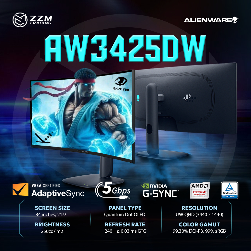 Alienware AW3425DW 34" 240Hz QD-OLED 3440x1440 Ultrawide Gaming Monitor ZZM Trading | Shopee ...