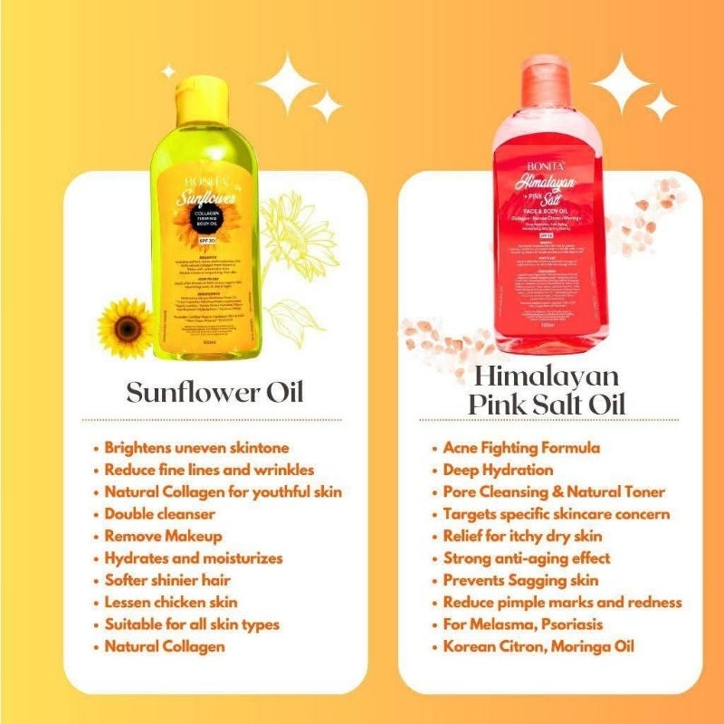 Bonita Himalayan Pink Salt Oil with SPF 30 100ml | Shopee Philippines