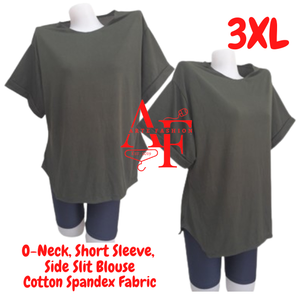 iNar-te Plus Size (3XL), PLAIN Color, Short Sleeves, Round Neck, Big ...