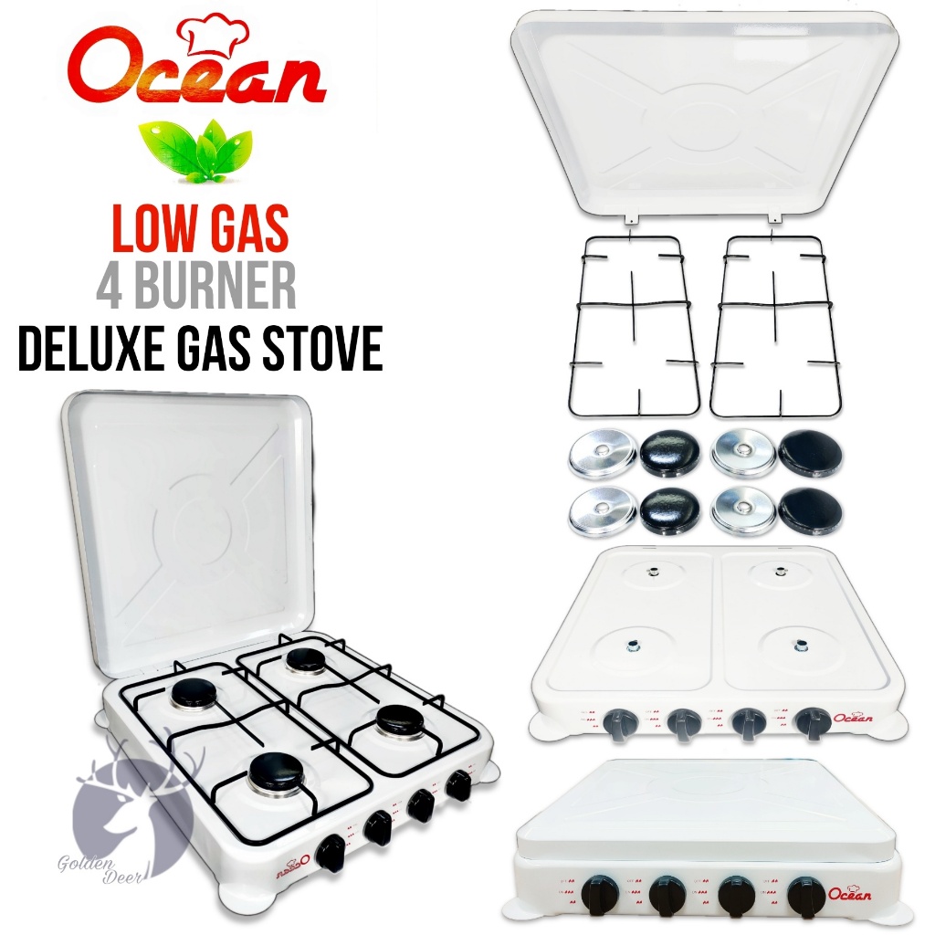 OCEAN DELUXE GAS STOVE ( 2 & 4 BURNER ) COUNTERTOP STOVE W/ PROTECTIVE ...