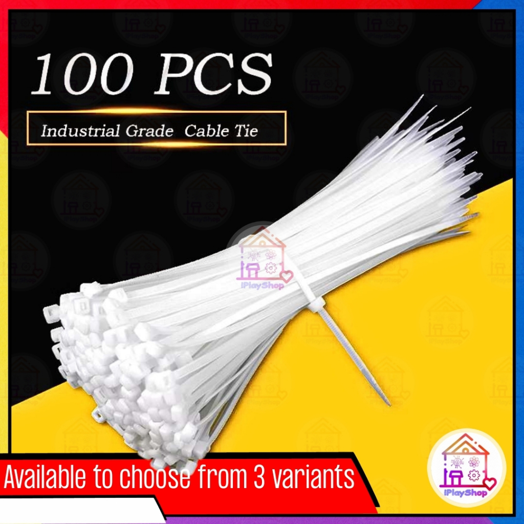 100pcs 3x100mm Size White Multipurpose Nylon Cable Tie Self Locking ...