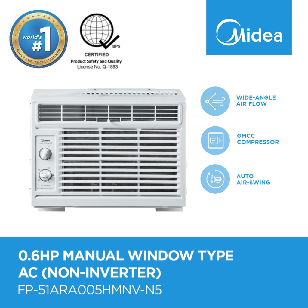 Midea Window Type Non Inverter Aircon 0.6HP | Shopee Philippines