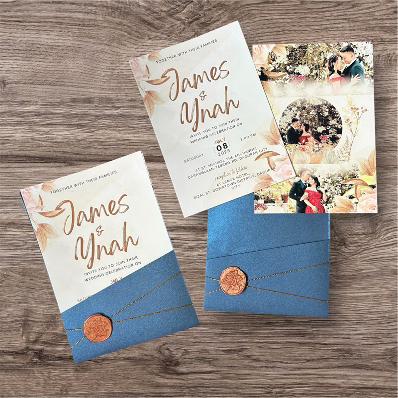 Slide Up Half Pocket Invitation Cover Only (Wedding, Baptismal ...