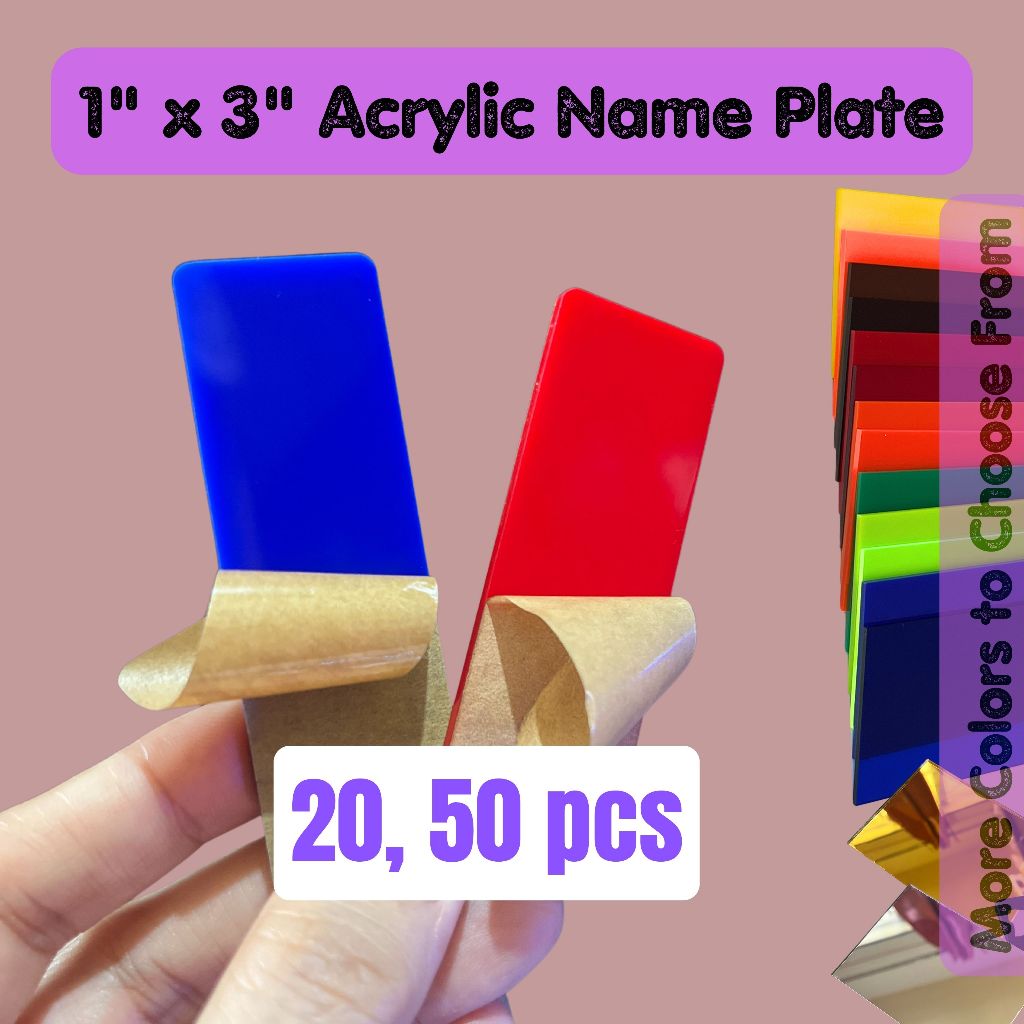 Acrylic Name Plate [1inch x 3inches] [2mm 3mm Thick] Blank Name Tag ...