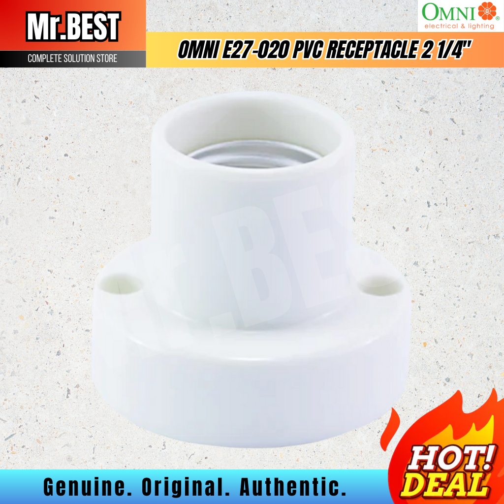 OMNI E27 PVC Ceiling Receptacle w/ Screw | Sizes 2-1/4", 3-1/2", 4-1/4 ...