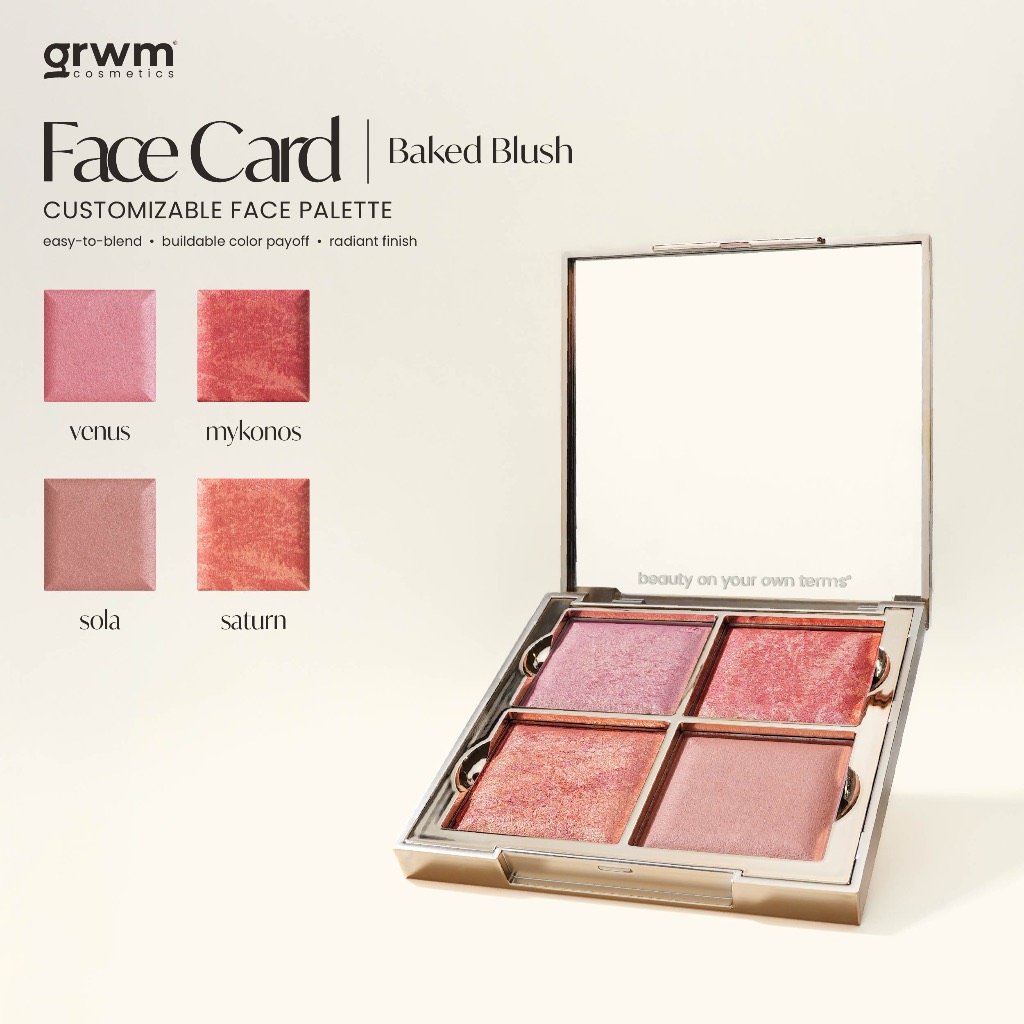 GRWM Cosmetics Face Card Baked Blush [CASE NOT INCLUDED] | Shopee ...