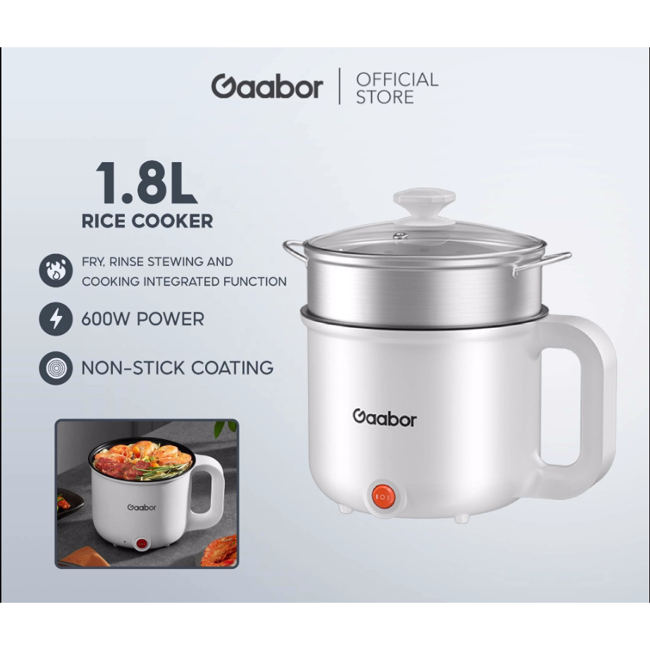 Gaabor 1.8L Mini Rice Cooker with Steamer | Multi-Function Cooker | Non ...