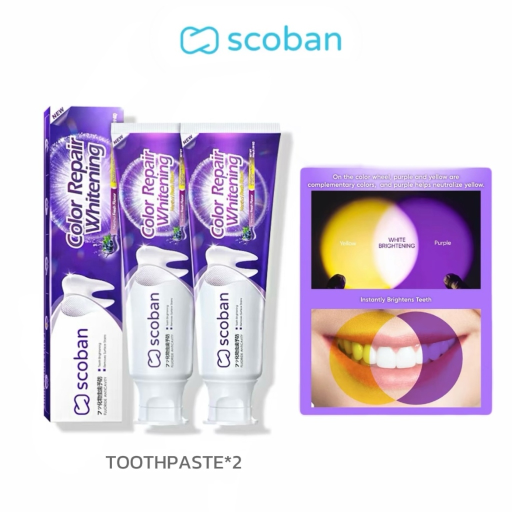SCOBAN Purple Whitening Toothpaste Instant Color Correction 150g ...