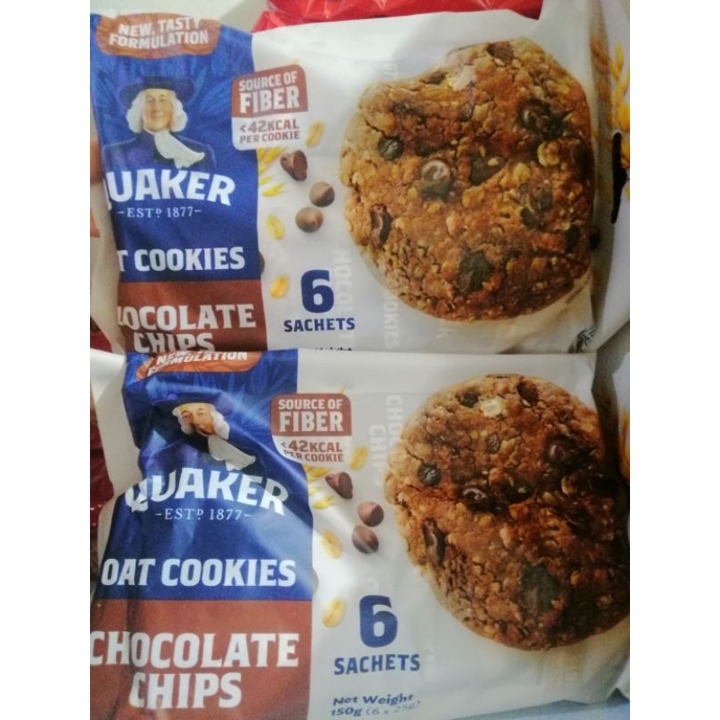 Quaker oat cookies chocolate chips 6 sachet 6x25g | Shopee Philippines