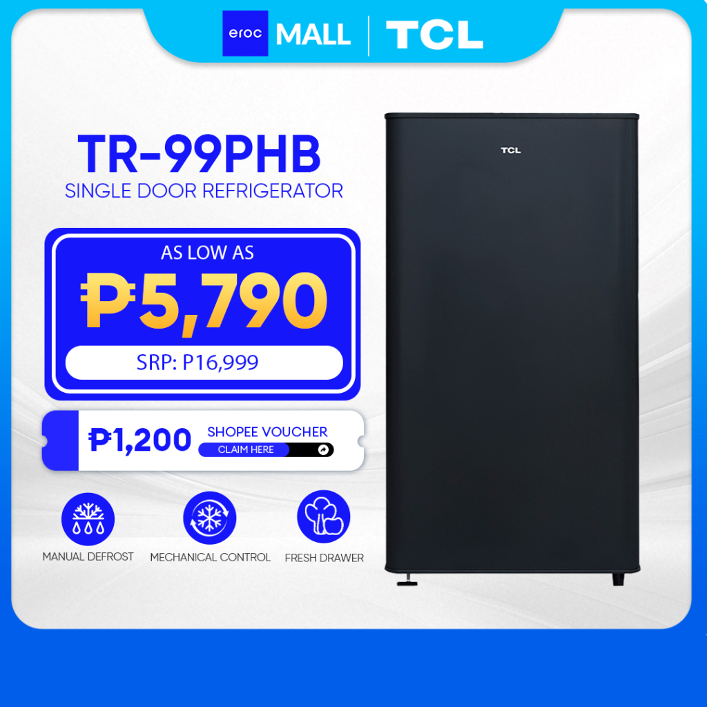 TCL 3.5 cu.ft. Single-Door Refrigerator - TR-99PHB REF | Shopee Philippines