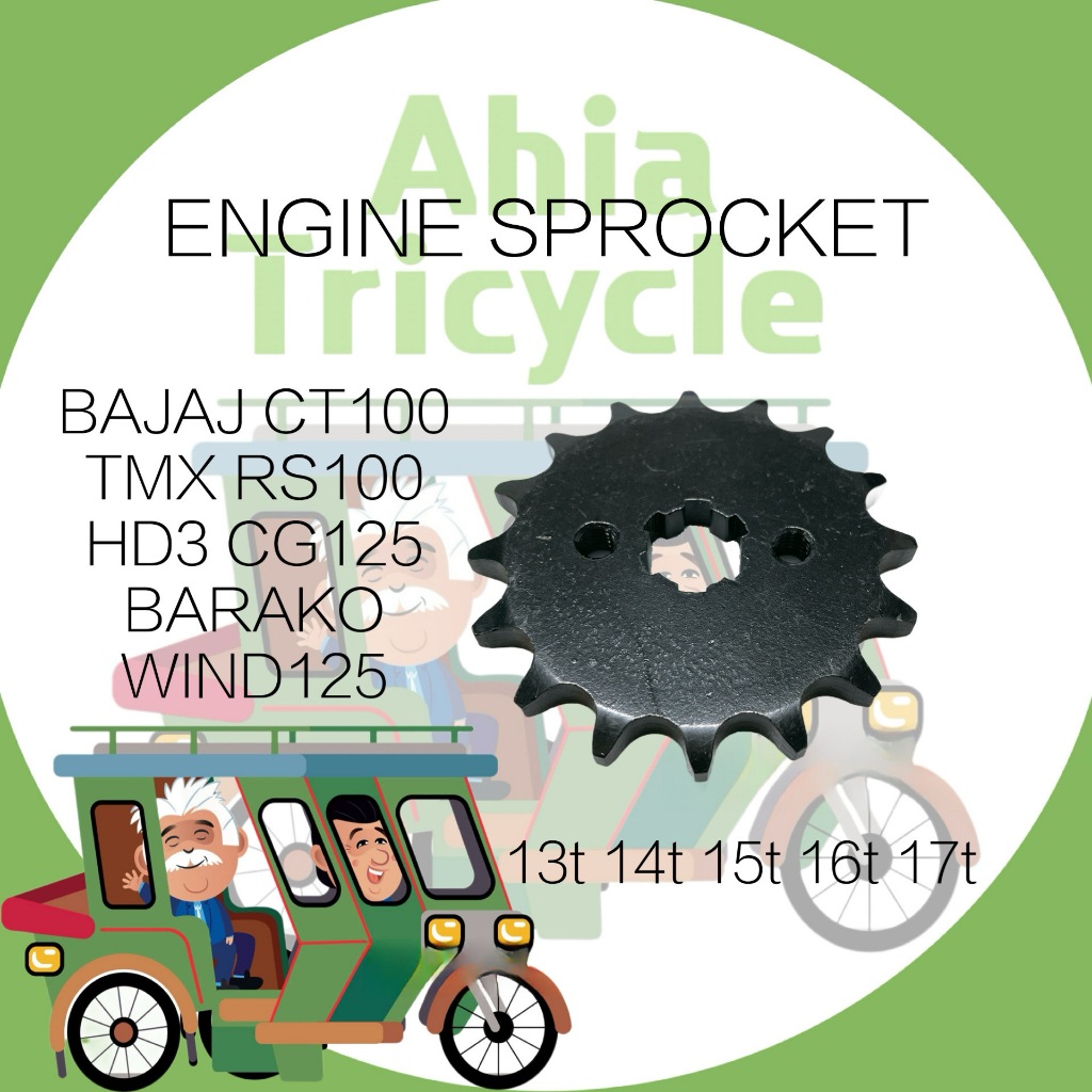 Tricycle/Sidecar ENGINE SPROCKET BAJAJ CT100 TMX BARAKO WIND125 RS100 HD3 CG125(13T 14T 15T 16T ...