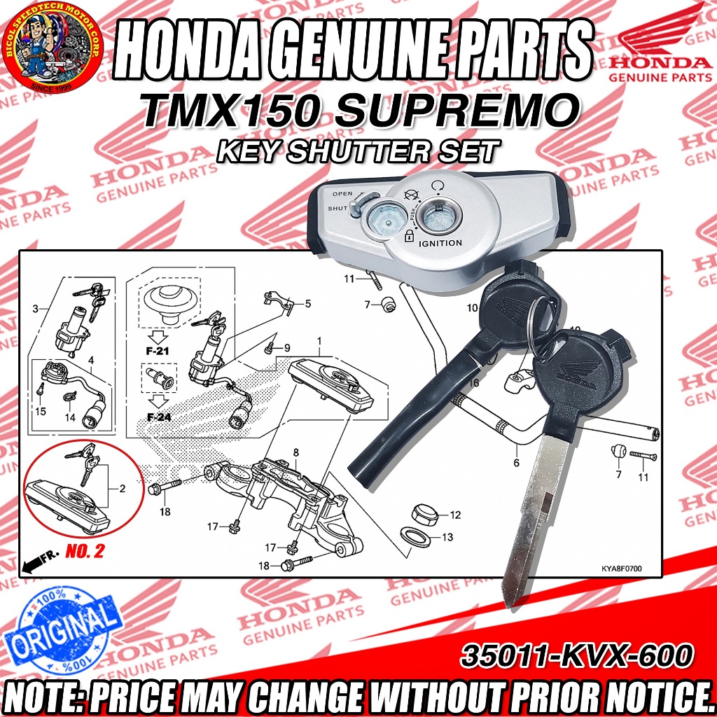 TMX150 SUPREMO KEY SHUTTER SET (HPI) (Genuine: 35011-KVX-600) | Shopee ...