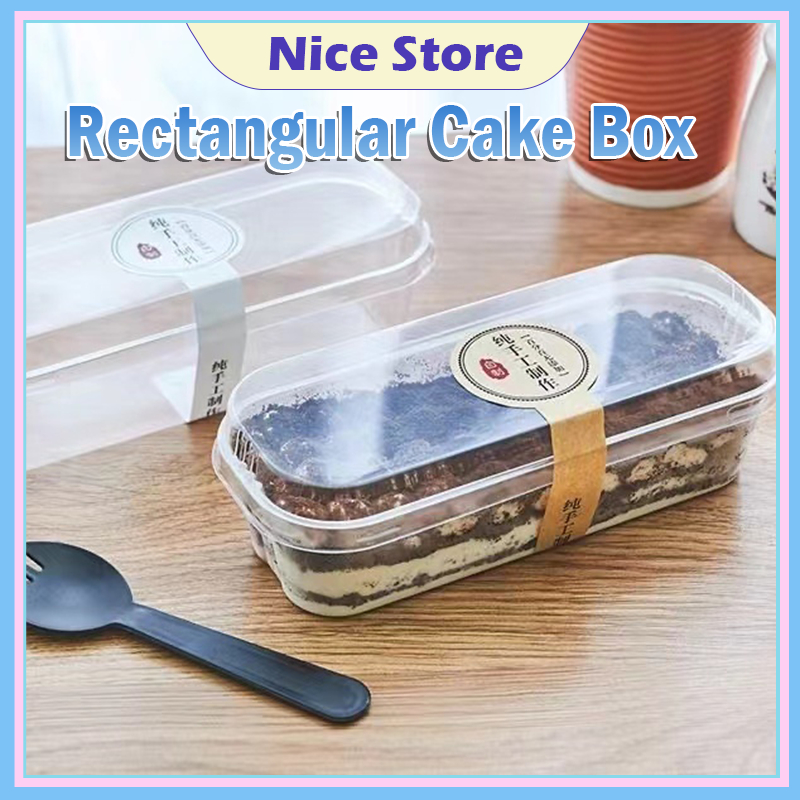 NICE Cake Container Loaf Deli Rectangle Box 300ML Clear Rectangle ...