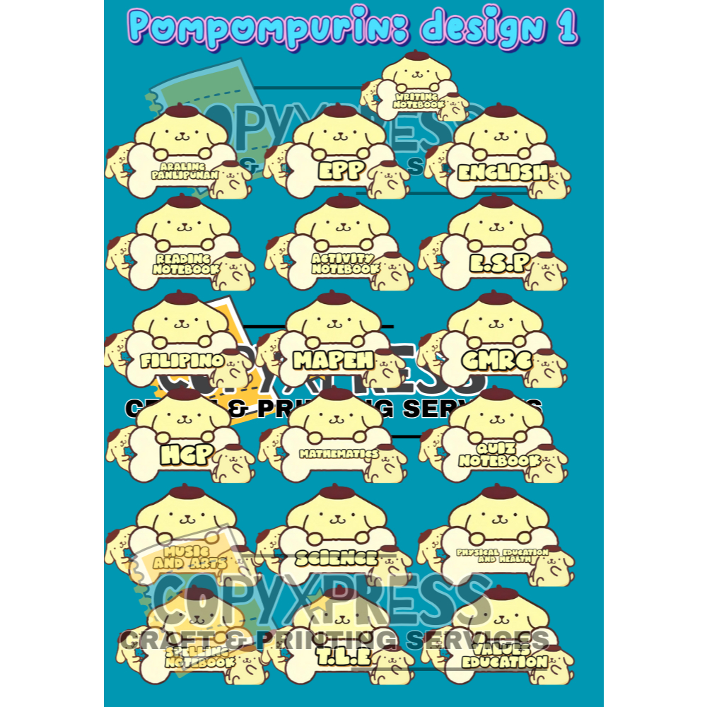 SUBJECT LABEL STICKER_G1 - G10_HELLO KITTY_CINNAMONROLL | Shopee ...
