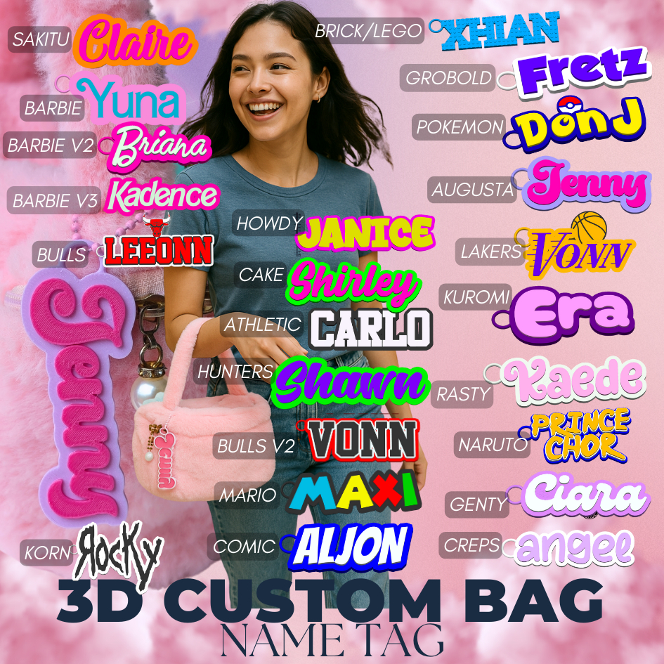 Custom 3D Name Tag for Bags etc PLACE 2 ORDERS PER 1 NAME TAG (READ ...