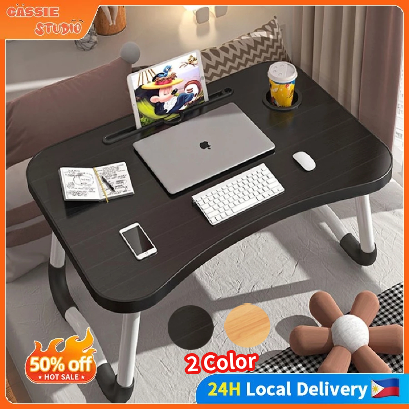 Folding table on the bed Folding Computer Desk Portable Laptop Table ...