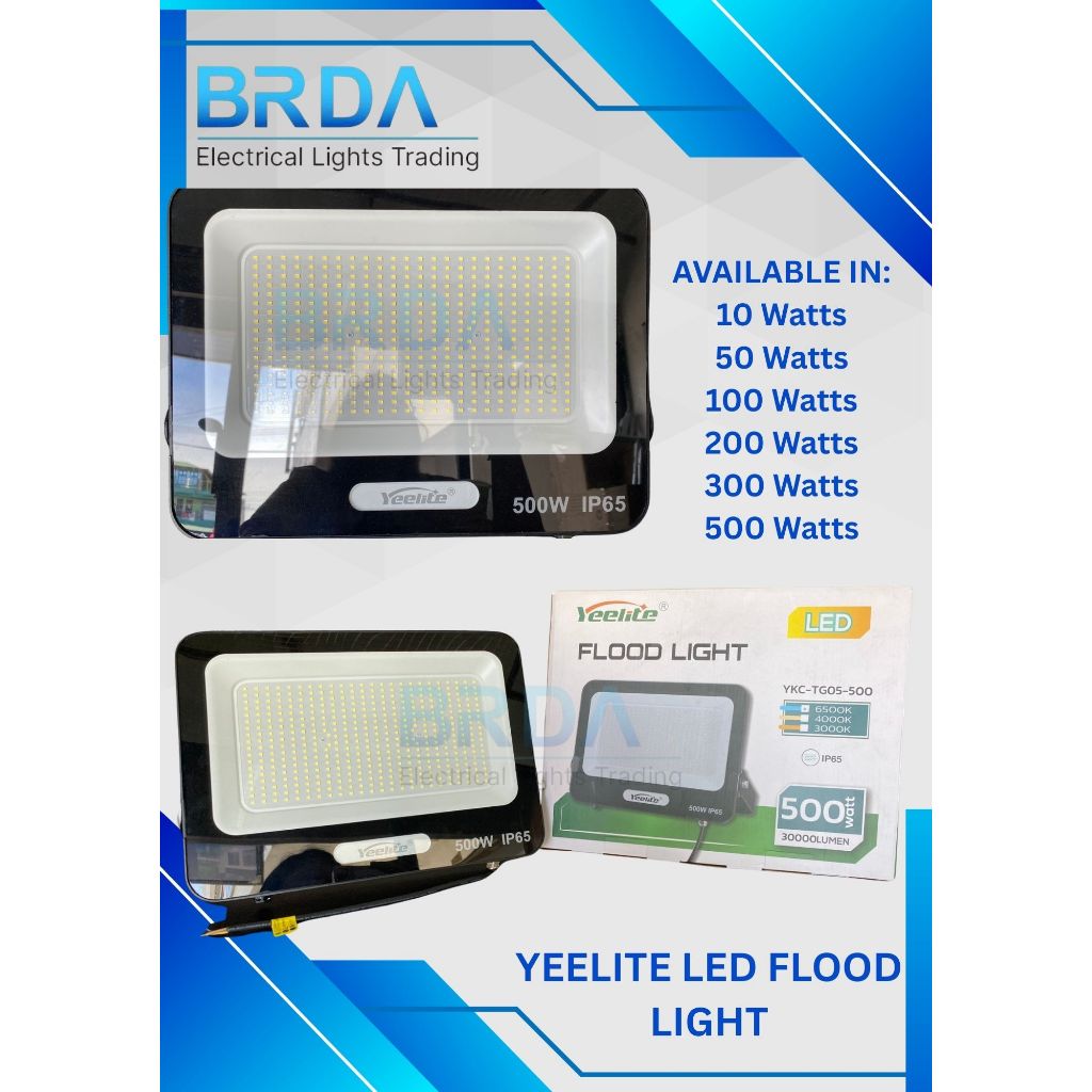 Yeelite Non-Solar LED Flood Light (10W, 50W, 100W, 200W, 500W) YKC-TG05 ...