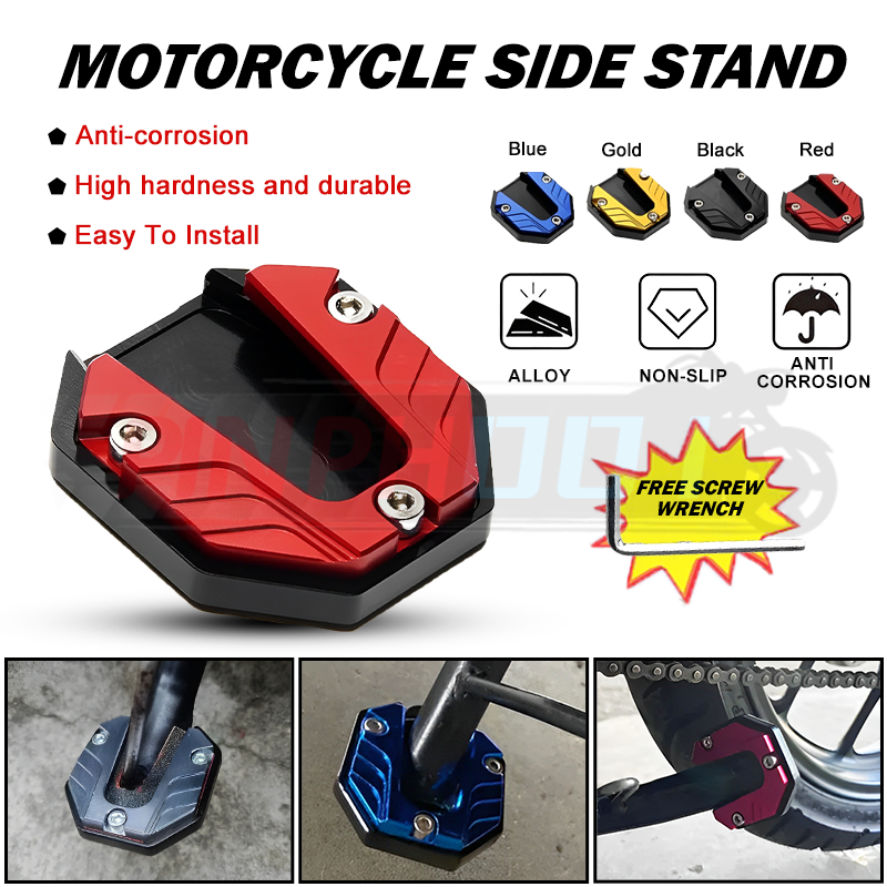 Motorcycle Universal Foot Side Stand Pad Kickstand Pad Extension Pad ...